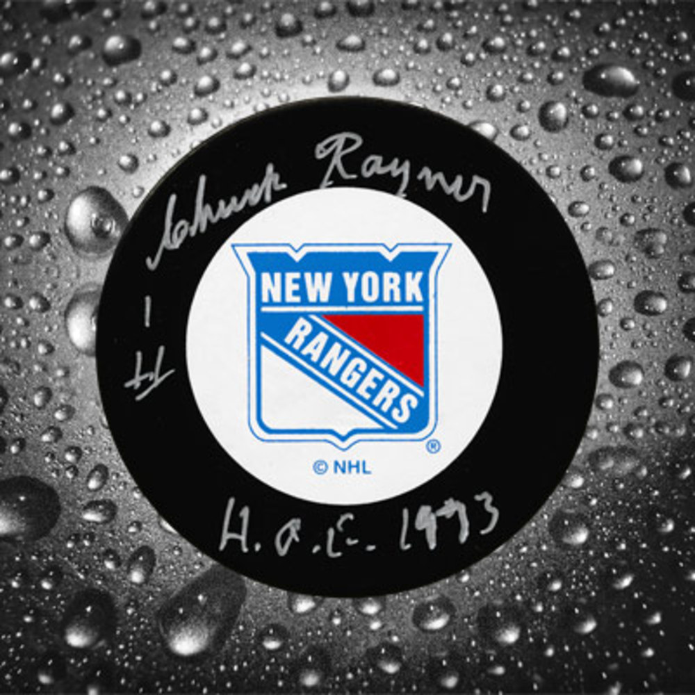 Chuck Rayner New York Rangers HOF Autographed Puck - NHL Auctions