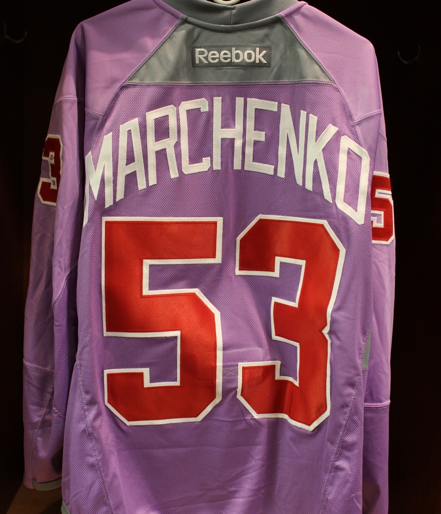Alexey Marchenko (#53)-Hockey Fights Cancer Authentic Jersey and Stick ...