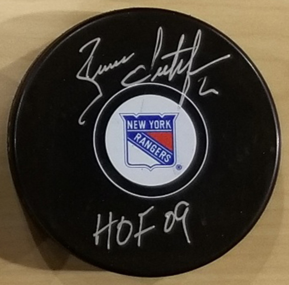 Brian Leetch New York Rangers Signed Autograph Model Hockey Puck w/ HOF ...