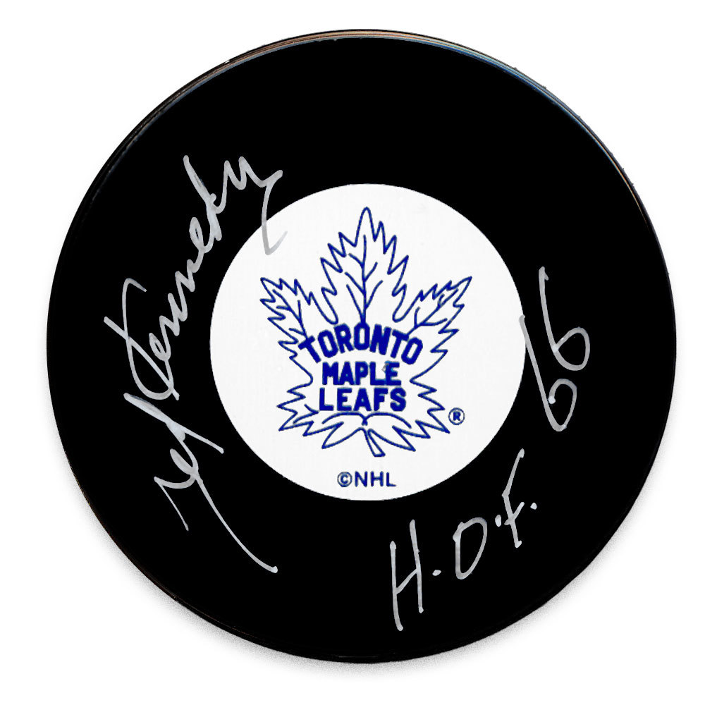 Ted Kennedy Toronto Maple Leafs Original 6 HOF Autographed Puck - NHL ...