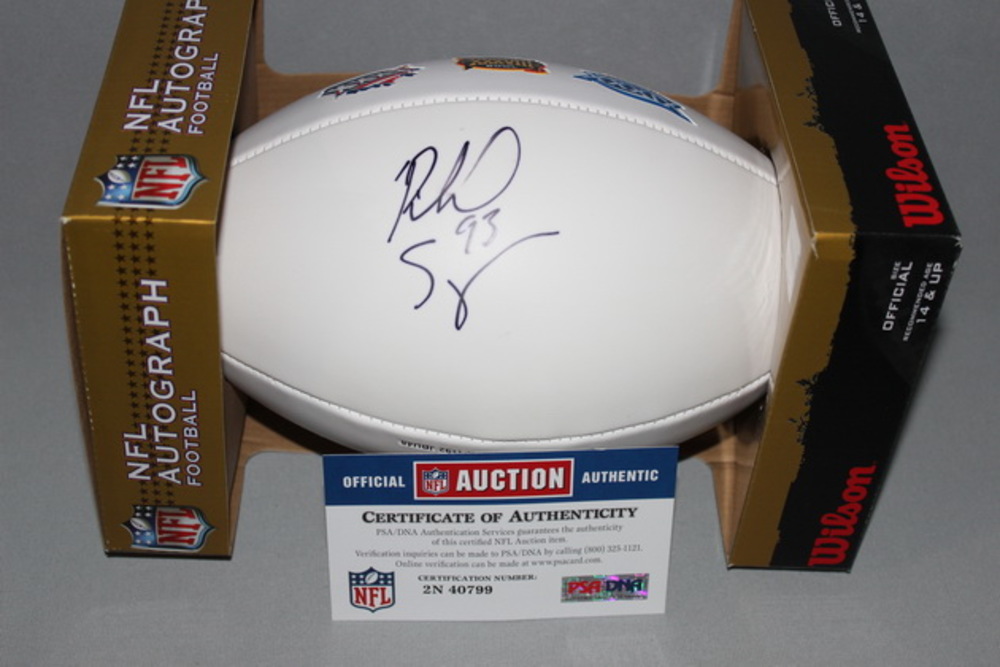 PATRIOTS - RICHARD SEYMOUR SIGNED PANEL BALL W/ 3 TIME CHAMPIONS LOGO ...