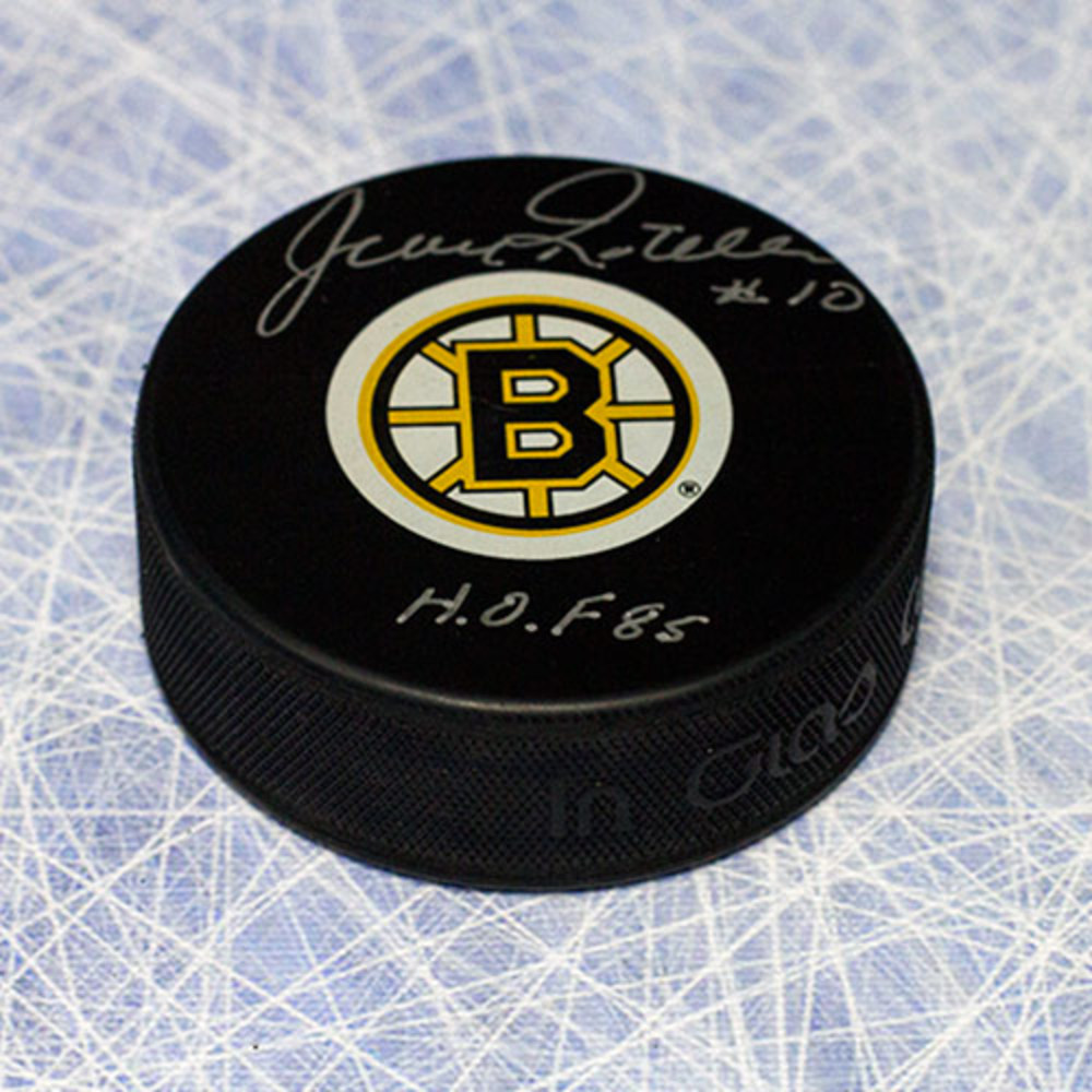 Jean Ratelle Boston Bruins Autographed Hockey Puck with HOF Inscription ...