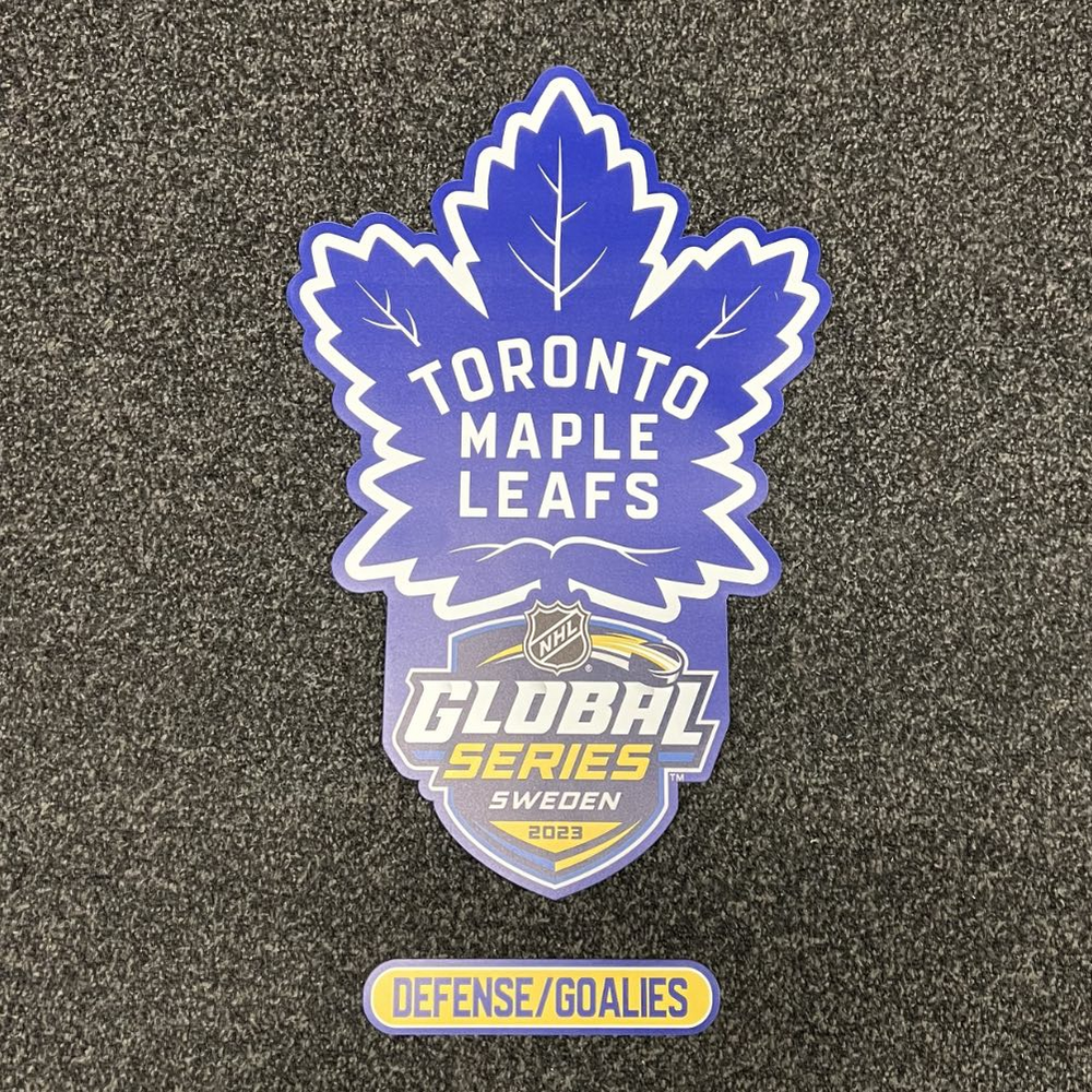 Maple Leafs 2023 NHL Global Series Sweden Locker Room Signage (Defense ...