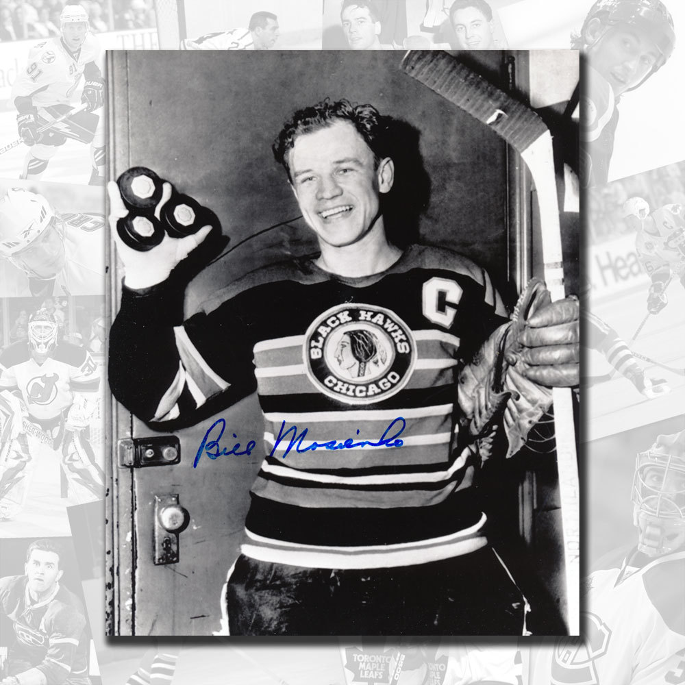 Bill Mosienko Chicago Blackhawks Hat Trick 21 Seconds Autographed 8x10 ...