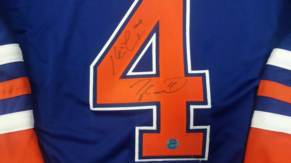 Taylor Hall & Kevin Lowe Edmonton Oilers Dual Signed Number 4 Premier ...