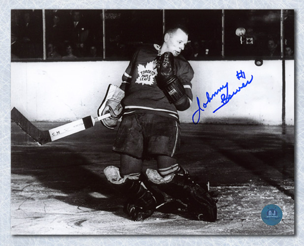 Johnny Bower Toronto Maple Leafs Autographed Black & White Action 8x10 ...