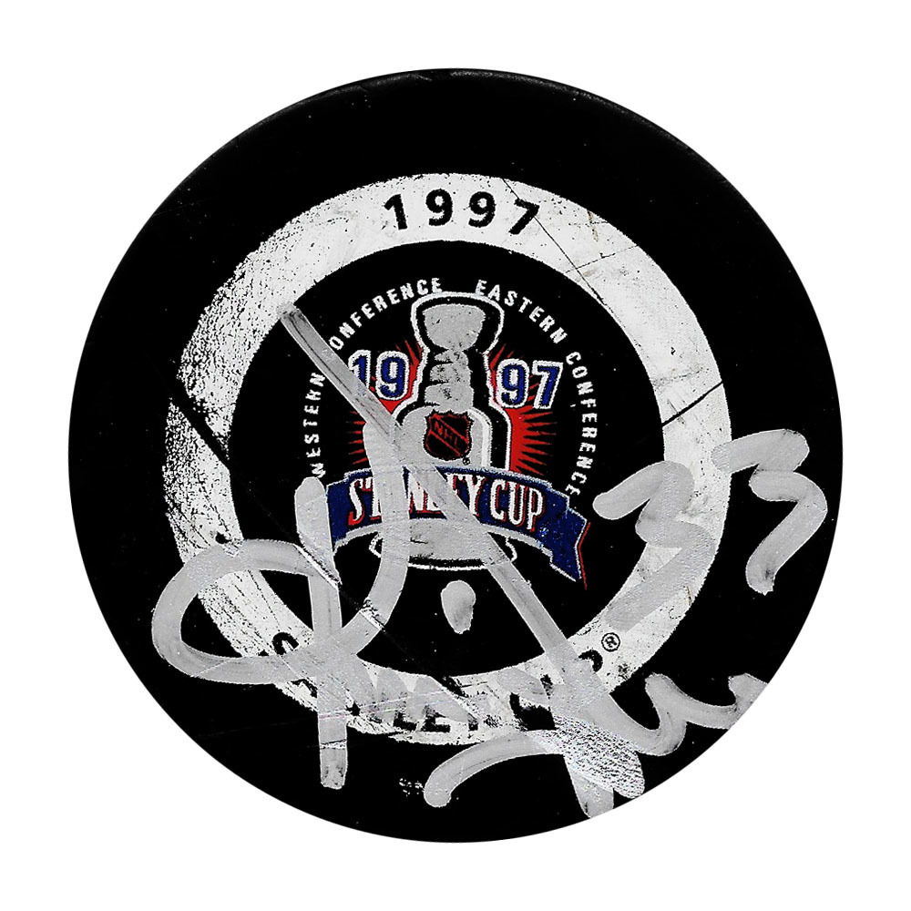 Kris Draper Autographed 1997 Stanley Cup Final Official Game Puck - NHL ...