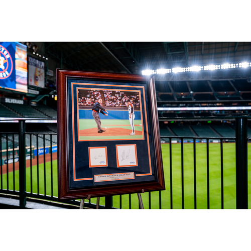 Framed Astros First Pitch Photo with George H.W. Bush & Nolan Ryan ...
