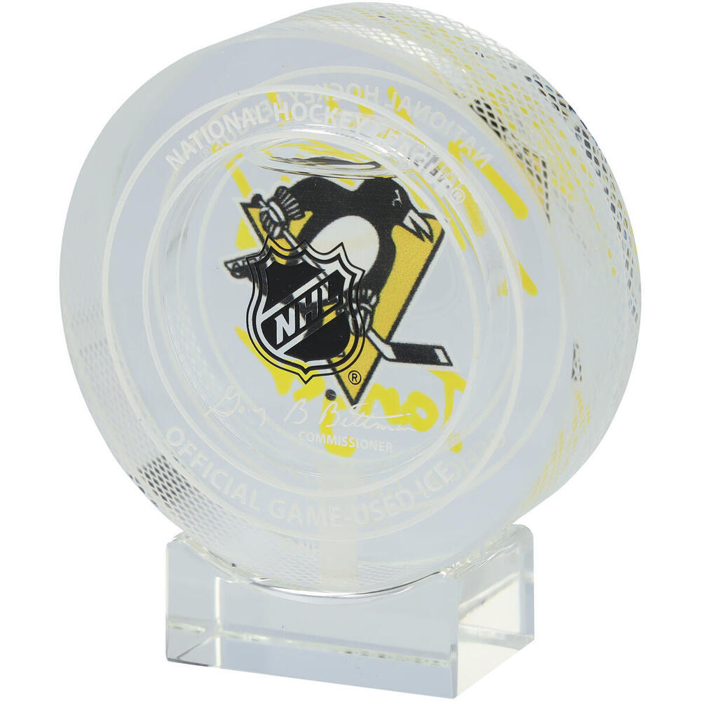 Kris Letang Pittsburgh Penguins Autographed Crystal Puck - Filled with ...