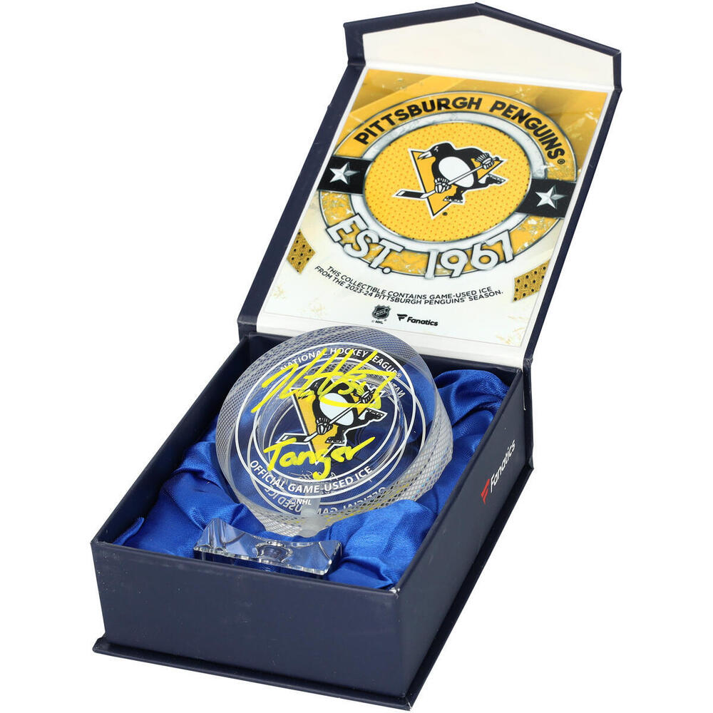 Kris Letang Pittsburgh Penguins Autographed Crystal Puck - Filled with ...