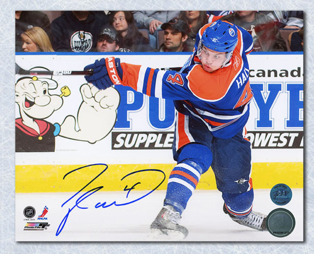 Taylor Hall Edmonton Oilers Autographed Shooting 8x10 Photo - NHL Auctions