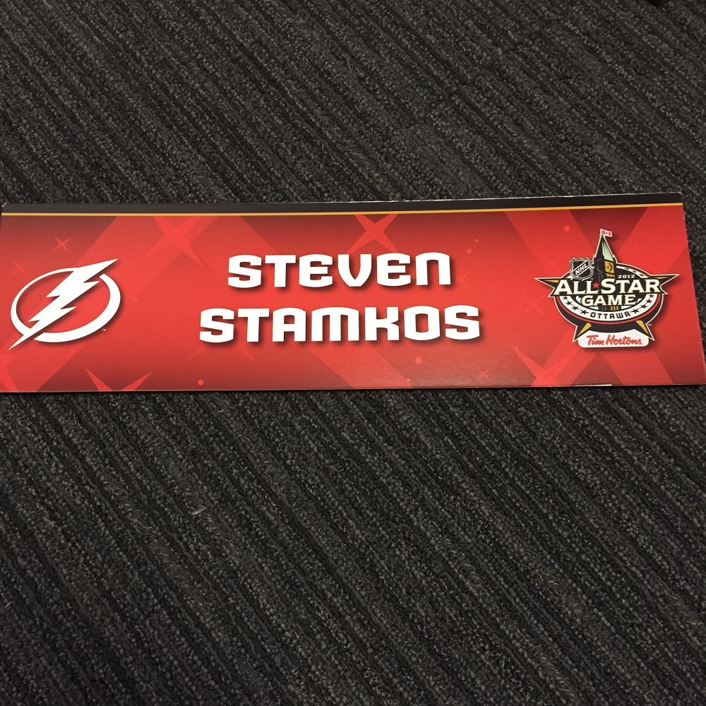 2012 All-star nameplate - Steven Stamkos (Tampa Bay Lightning) - NHL ...