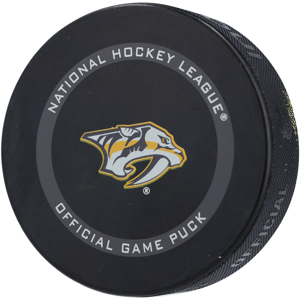 Nashville Predators vs. Carolina Panthers Game-Used Puck from Game 3 of ...