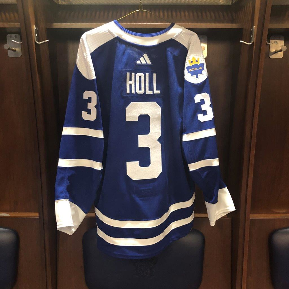 #3 Justin Holl 2022-23 Reverse Retro Game Worn Sweater w/ Commemorative ...