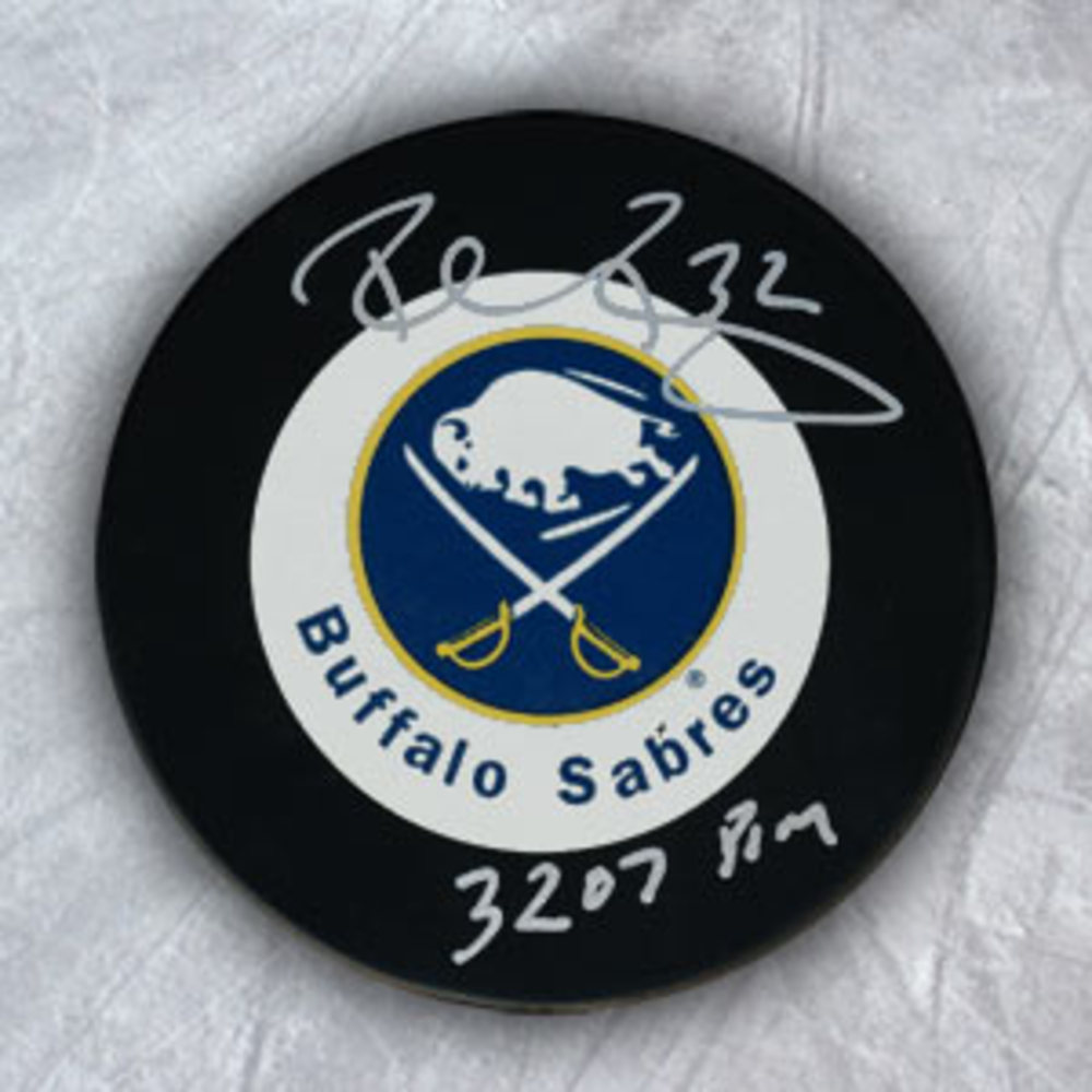 Rob Ray Buffalo Sabres Autographed Hockey Puck w/ 3207 PIM - NHL Auctions