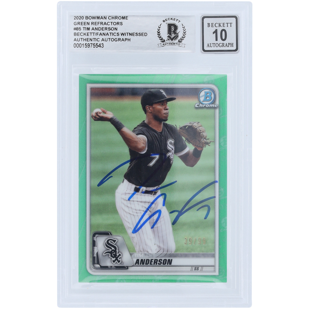 Tim Anderson Chicago White Sox Autographed 2020 Bowman Chrome Green #85 ...