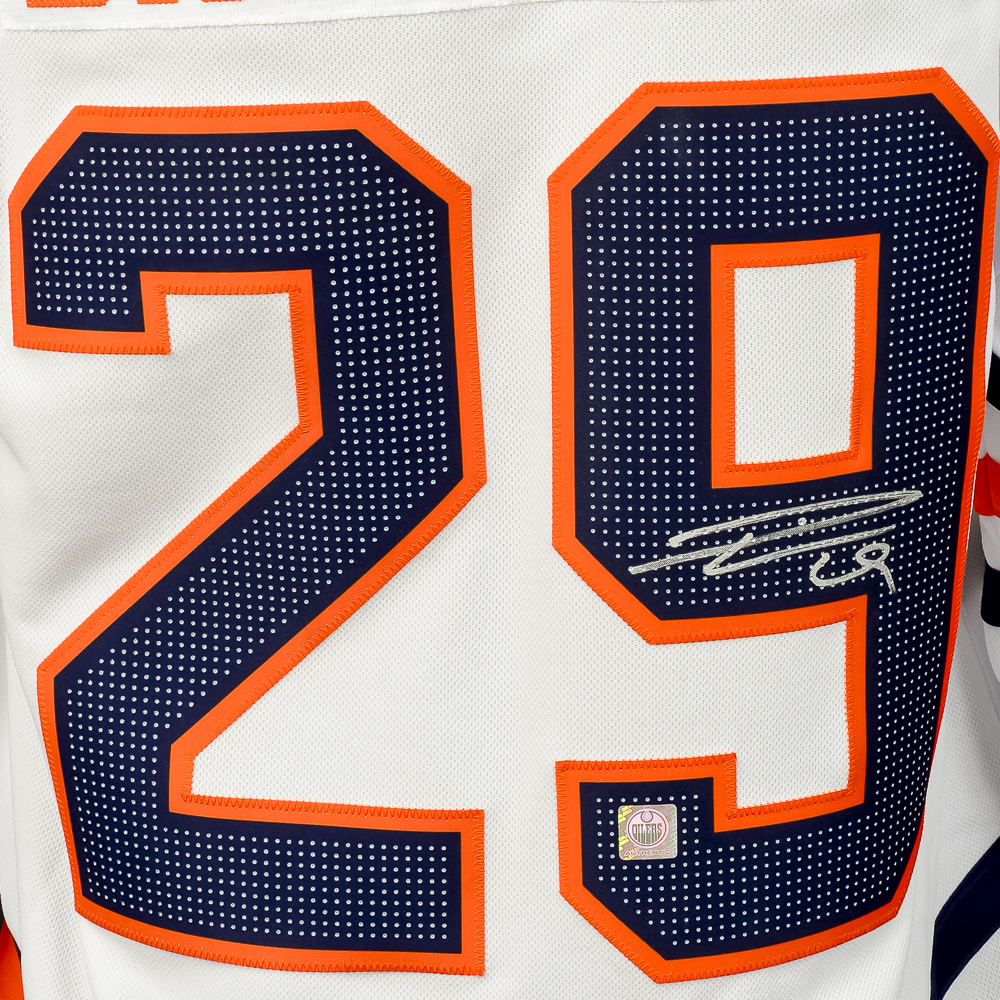 Leon Draisaitl #29 - Autographed Edmonton Oilers White Adidas Retail ...