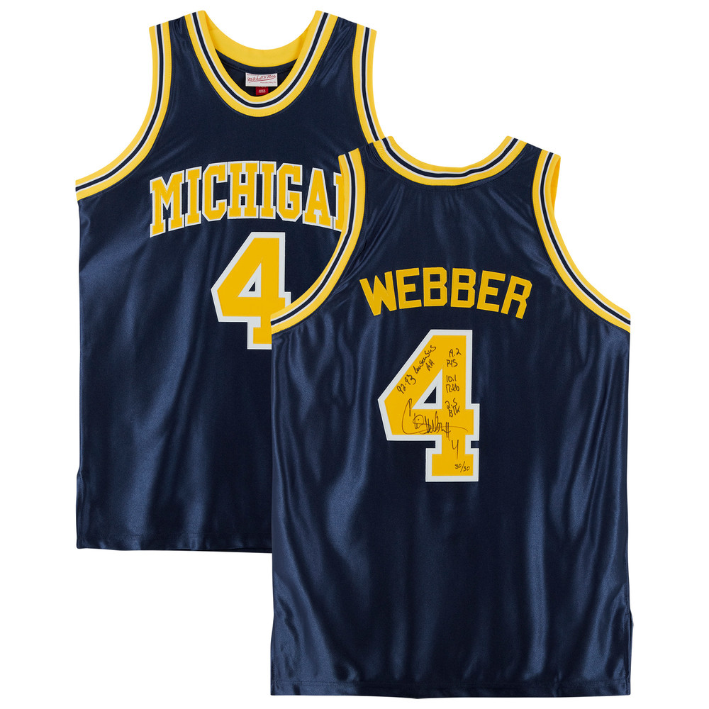 Chris Webber Michigan Wolverines Autographed & Inscribed Mitchell ...
