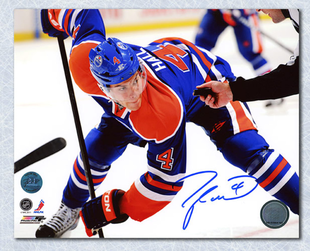 Taylor Hall Edmonton Oilers Autographed Face-Off 8x10 Photo - NHL Auctions