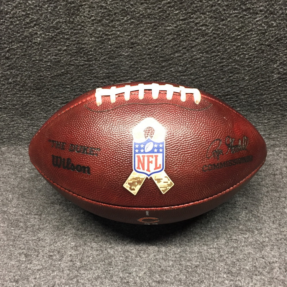 STS - BEARS CHRISTIAN JONES SIGNED AND GAME USED FOOTBALL W/ STS RIBBON ...