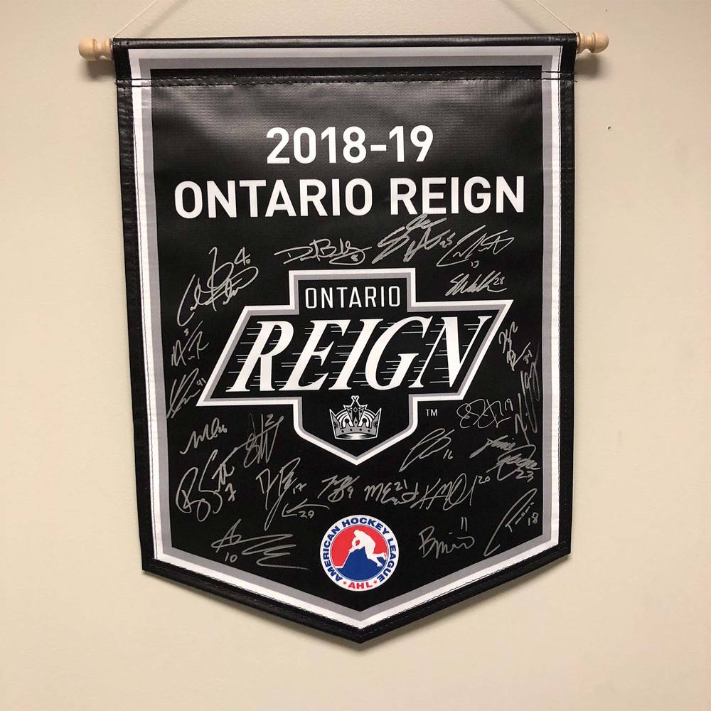 AHL Authentic - 2018-19 Ontario Reign Team-Signed Banner