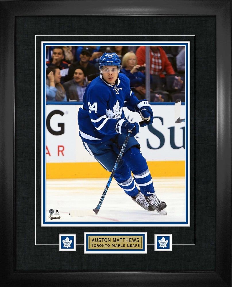 Auston Matthews - Framed 22x28" Photo and Logo Toronto Maple Leafs ...
