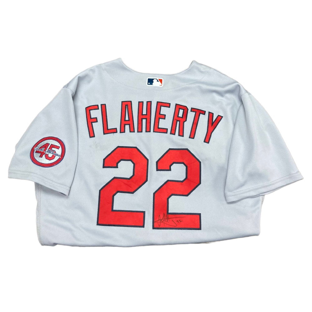 Jack Flaherty Autographed Team Issued Road Jersey w/ Gibson Patch (Size ...