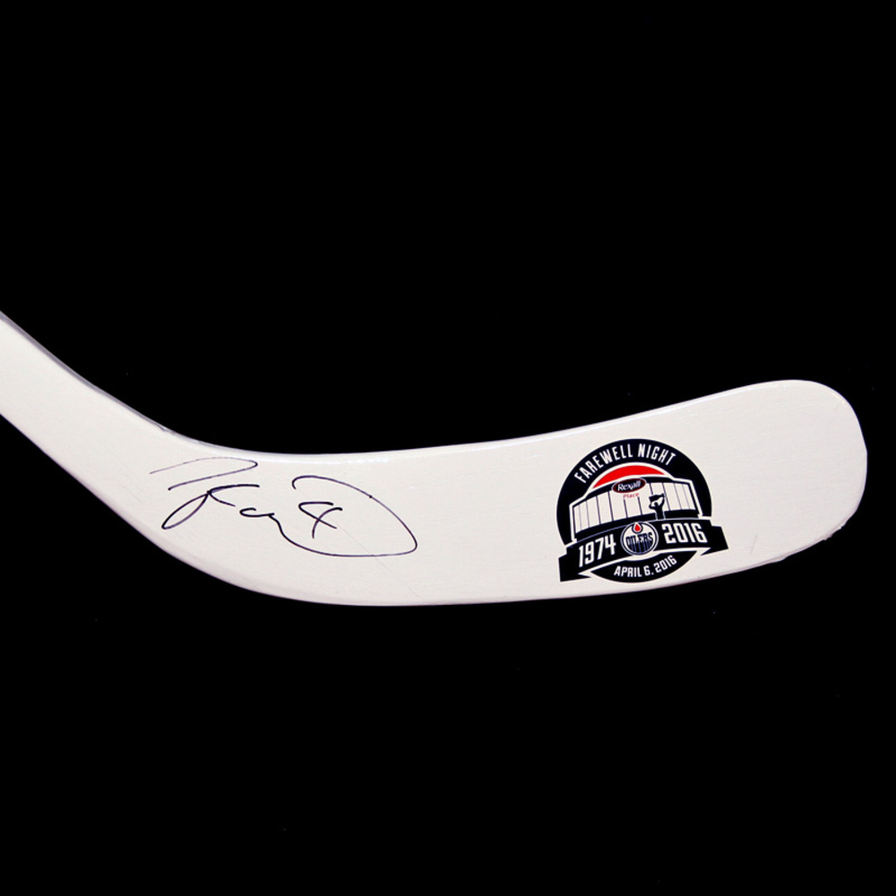 Taylor Hall #4 - Autographed Rexall Place Farewell Night Ceremony Used ...