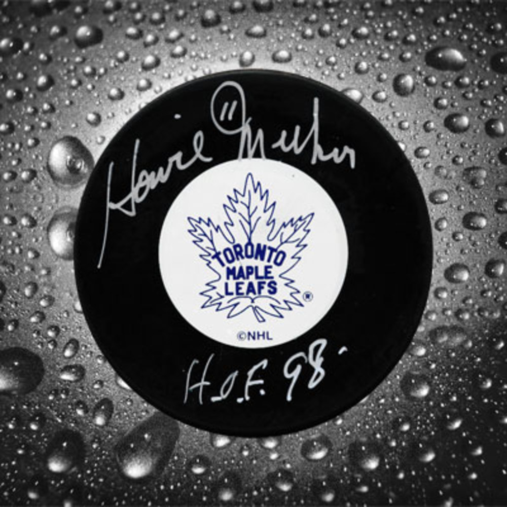 Howie Meeker Toronto Maple Leafs Original 6 Autographed Puck - NHL Auctions