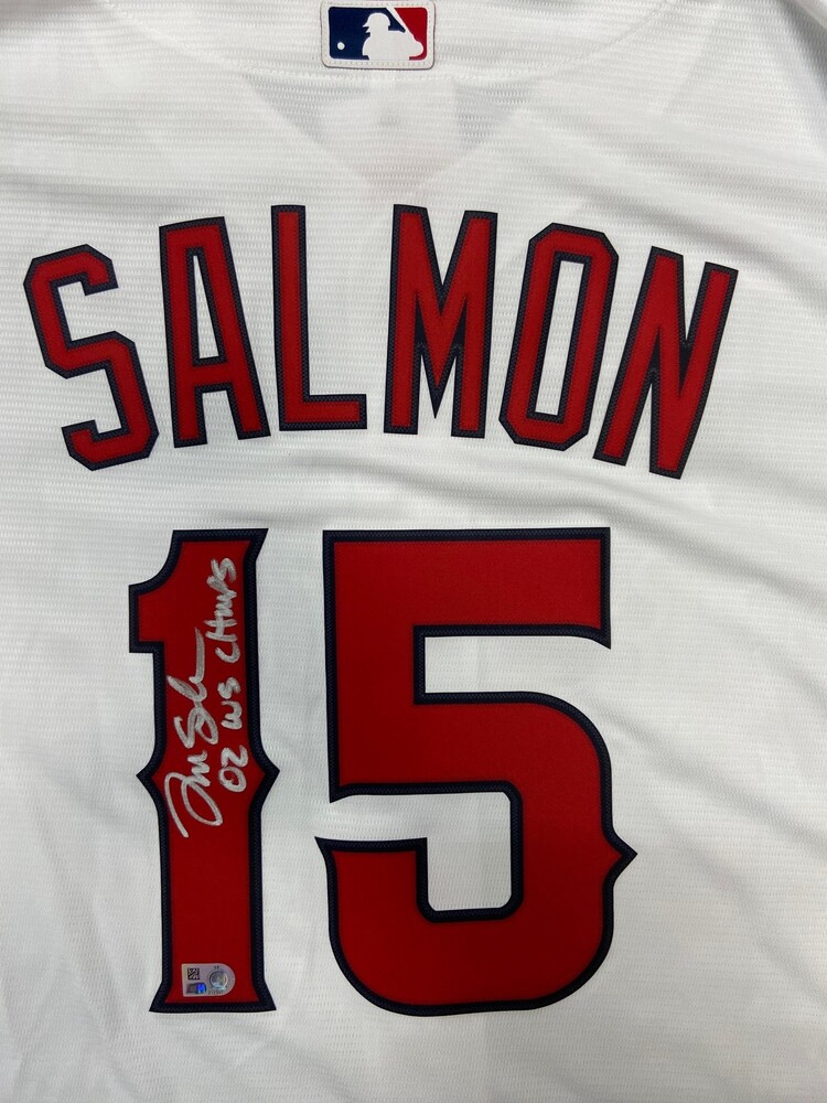 Tim Salmon Autographed "02 WS Champs" Angels Replica Jersey | MLB Auctions