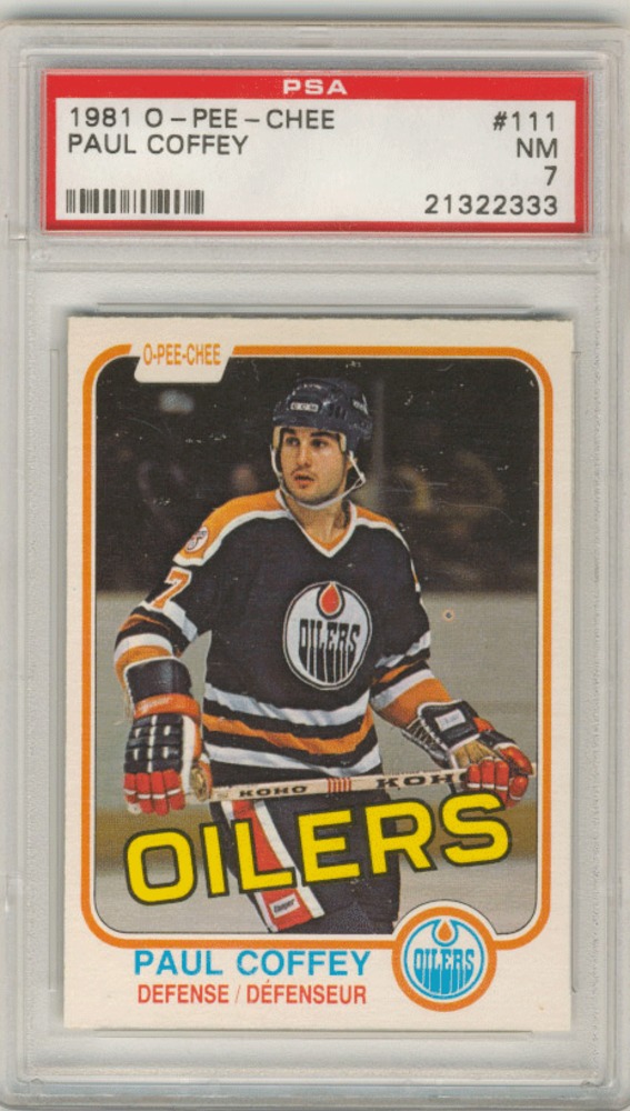 1981-82 #111 OPC PAUL COFFEY Edmonton Oilers graded rookie card NM PSA ...
