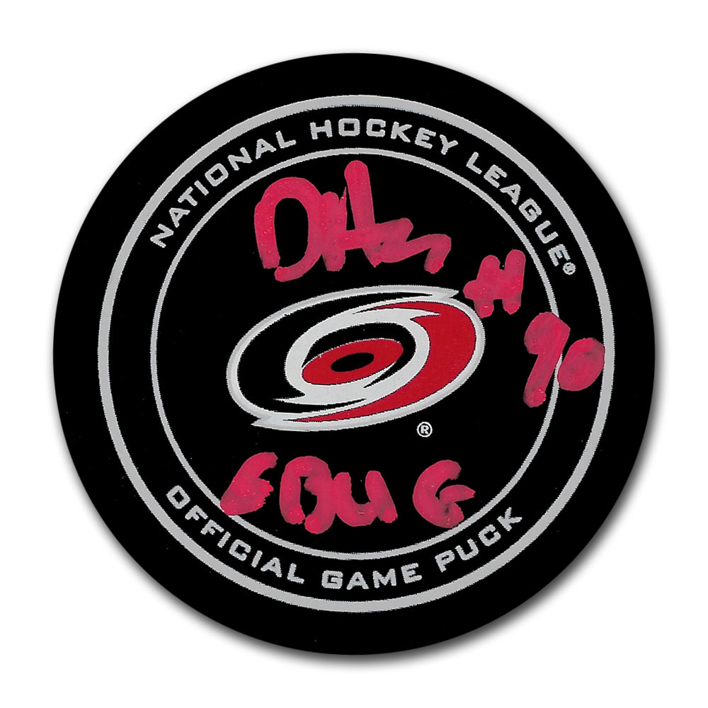 David Ayres Autographed Carolina Hurricanes Official Game Puck w/EBUG ...
