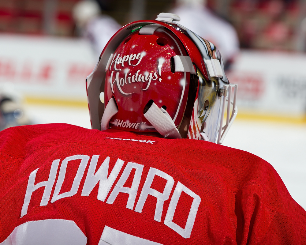 Game-Used Jimmy Howard Holiday Goalie Mask - NHL Auctions