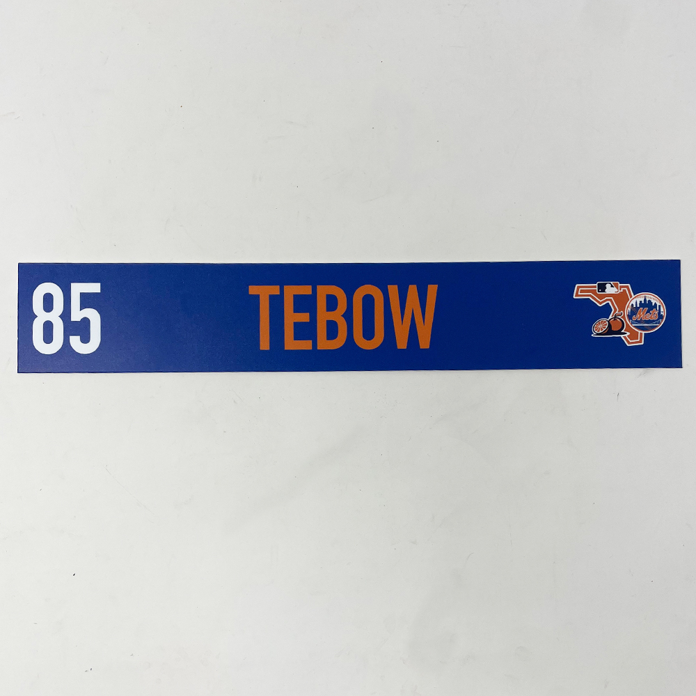 Tim Tebow #85 - Game-Used Spring Training Locker Nameplate - 2020 ...