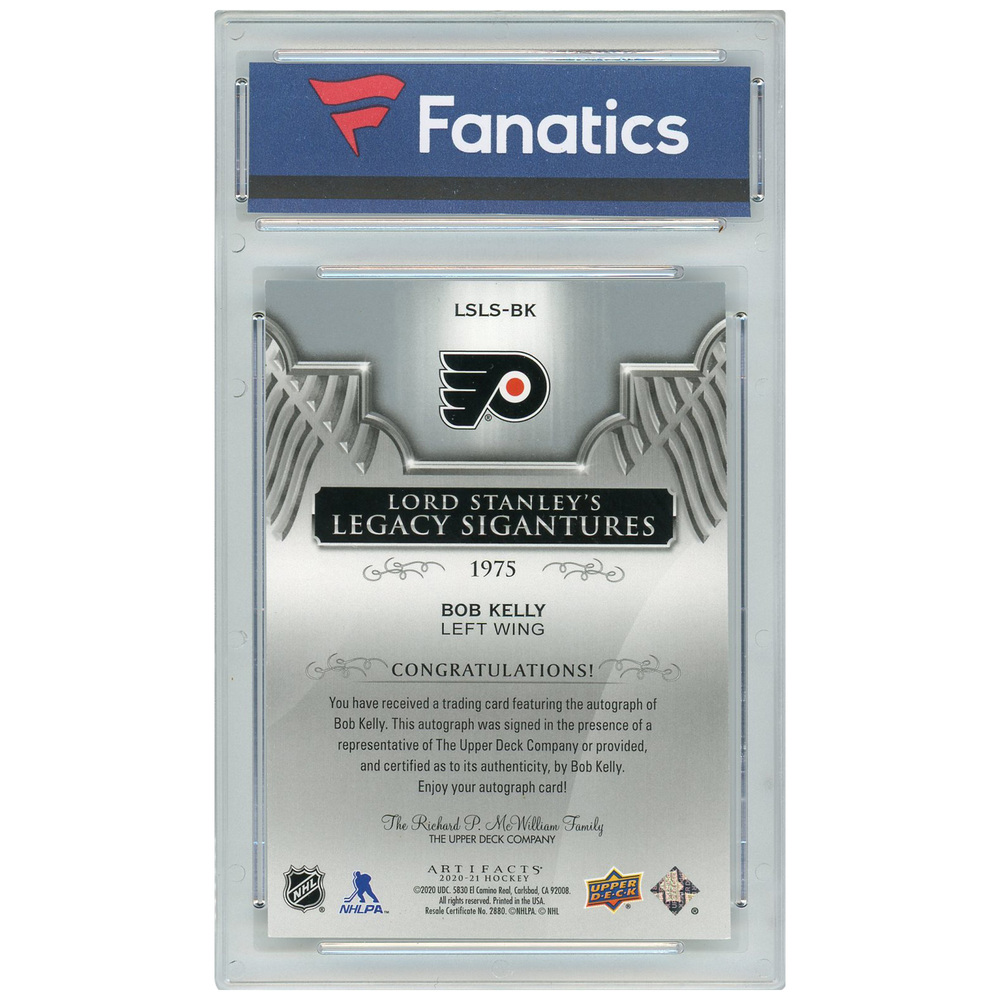 Bob Kelly Philadelphia Flyers Autographed 2020-21 Upper Deck Artifacts ...