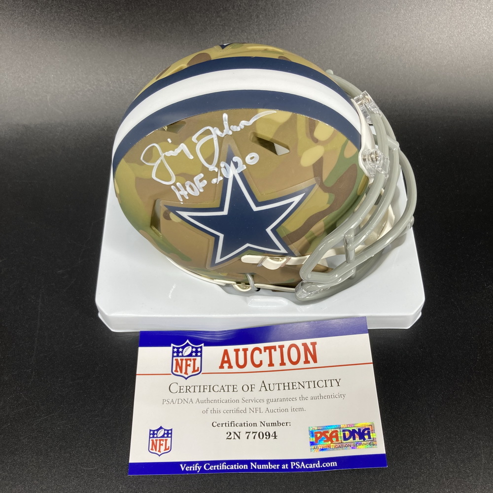 HOF - Cowboys Jimmy Johnson Signed Camo Mini Helmet | The official ...