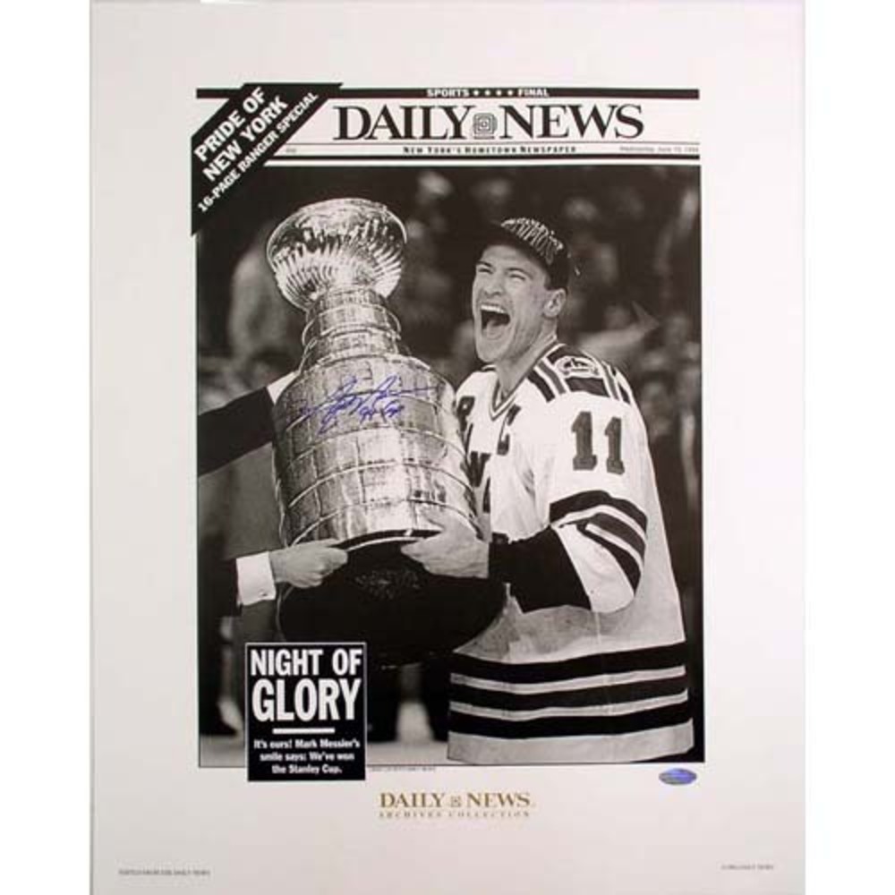 Mark Messier Autographed 94 Cup Replica Daily News 16x20 Photograph ...