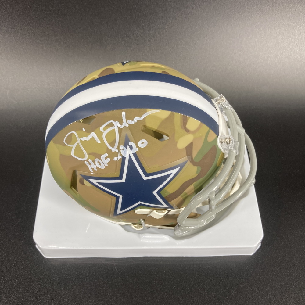 HOF - Cowboys Jimmy Johnson Signed Camo Mini Helmet | The official ...