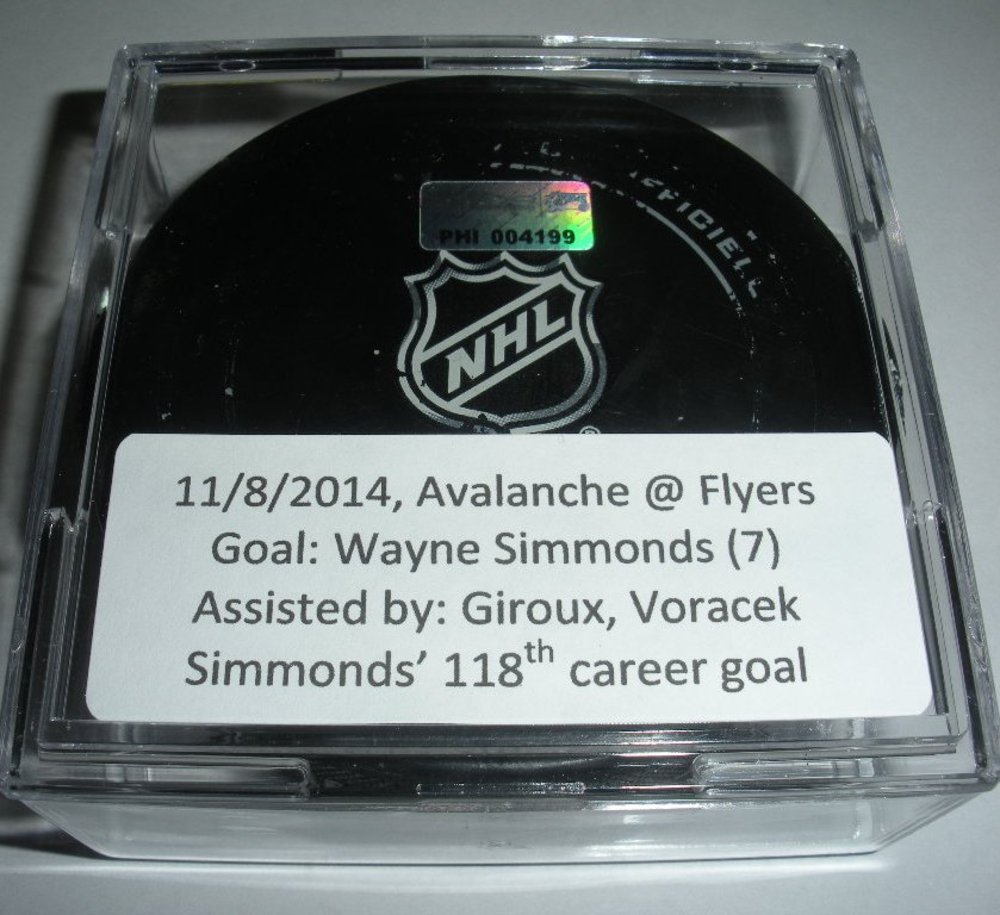 Wayne Simmonds - Philadelphia Flyers - Goal Puck - November 8, 2014 ...