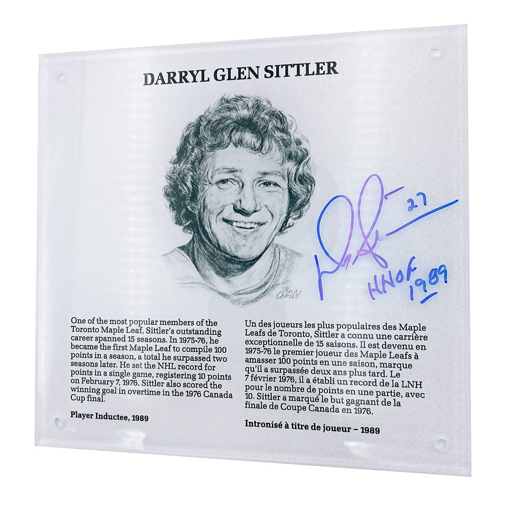 Darryl Sittler Autographed NHL Legends HOF Plaque - NHL Auctions