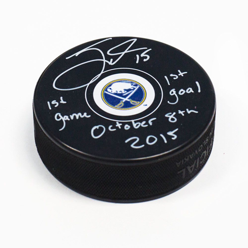 Jack Eichel Buffalo Sabres Signed & Dated 1st Game 1st Goal Hockey Puck ...