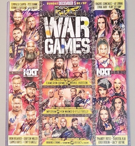 SIGNED and NUMBERED NXT WarGames 2021 Fight Card (#1 of 50) | WWE Auction