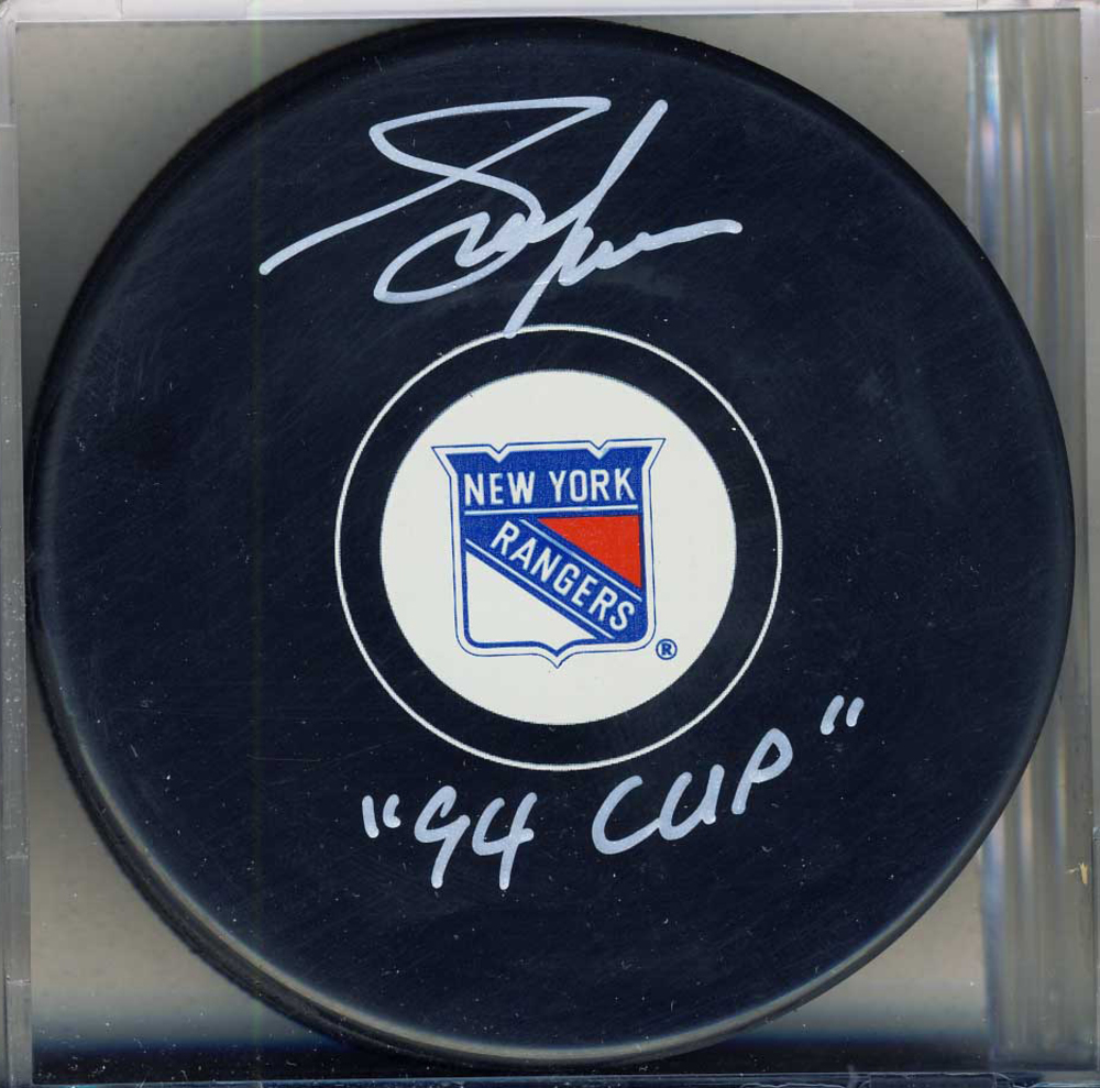 Adam Graves New York Rangers Autographed Hockey Puck w/ 94 Cup ...