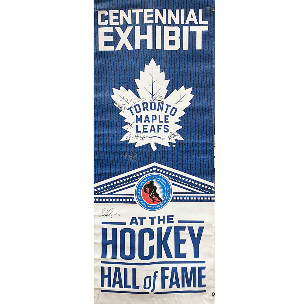 Hockey Hall of Fame-Used Multi-Signed Street Banner - Toronto Maple ...