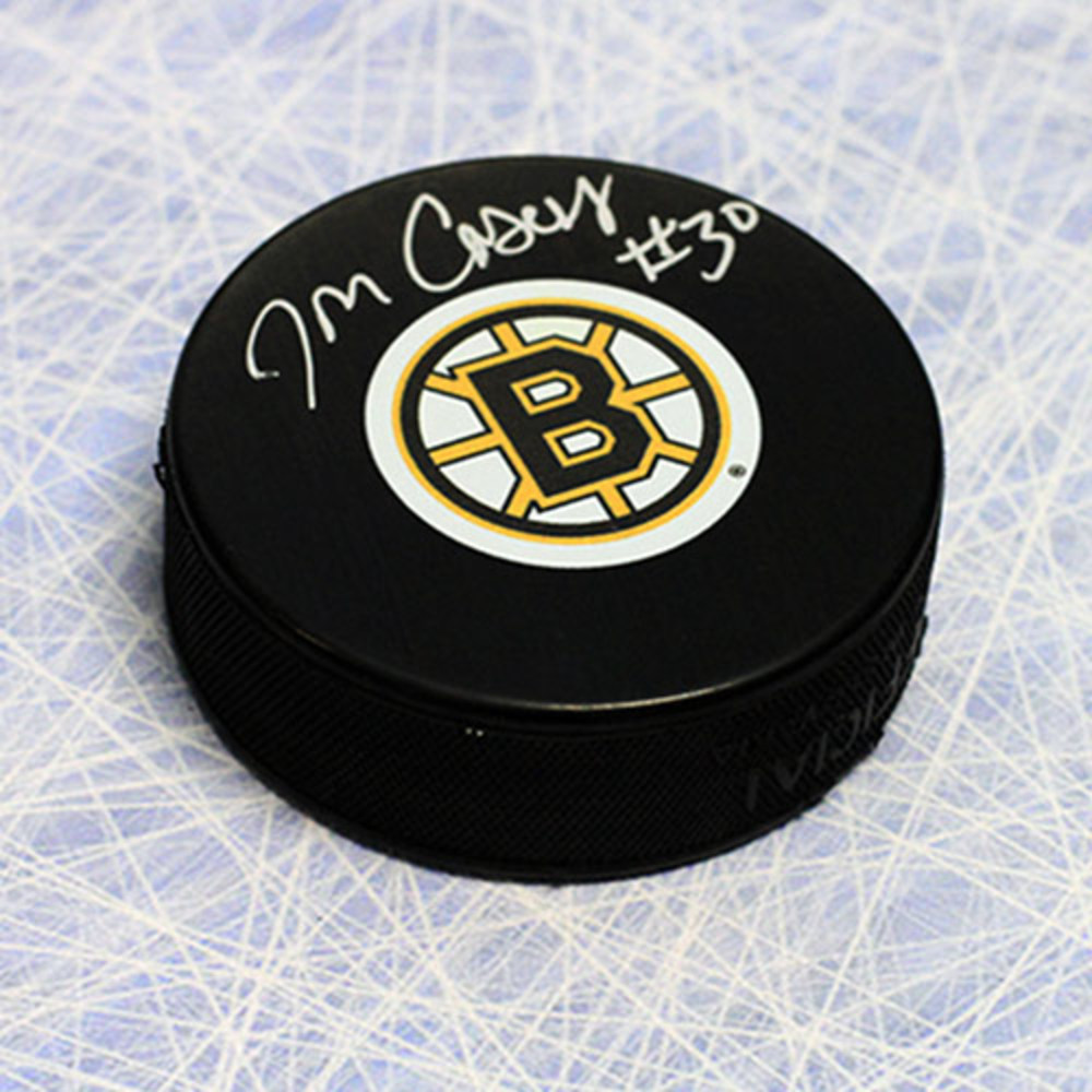 Jon Casey Boston Bruins Autographed Hockey Puck - NHL Auctions
