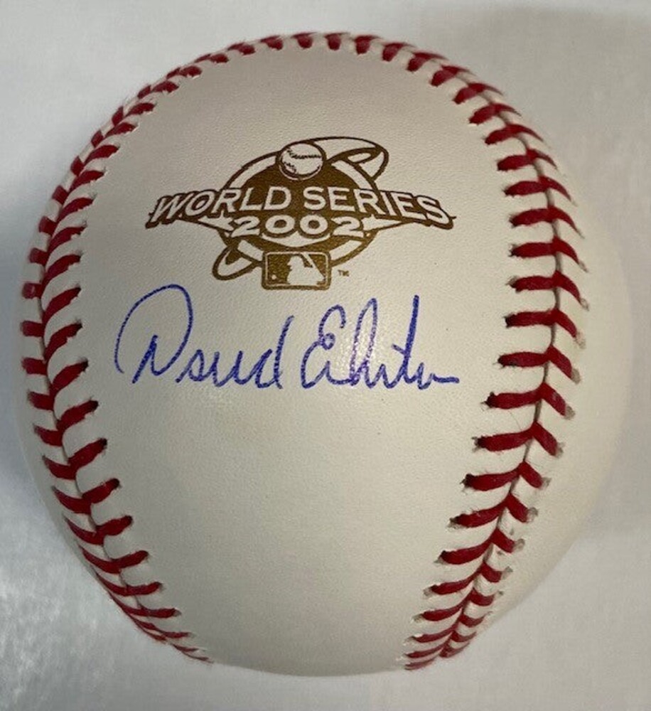 David Eckstein Autographed 2002 WS Logo Baseball | MLB Auctions