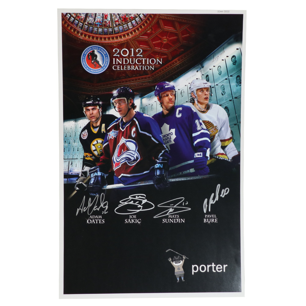 Sakic, Bure, Sundin, Oates - Class of 2012 Induction Signed Poster ...