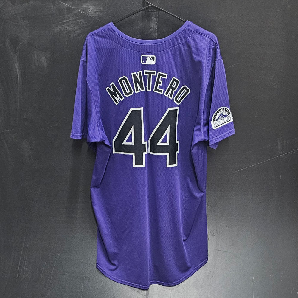 Elehuris Montero Rockies Game Used Purple Jersey: Worn 4-30 & 5-18-24 ...