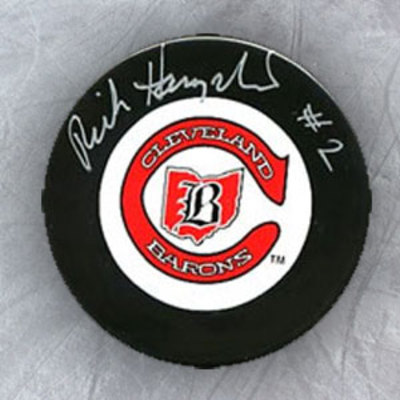 RICK HAMPTON Cleveland Barons Autographed Hockey Puck - NHL Auctions