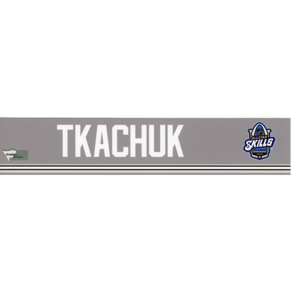 Matthew Tkachuk Player-Issued Gray Nameplate from the 2020 NHL All-Star ...